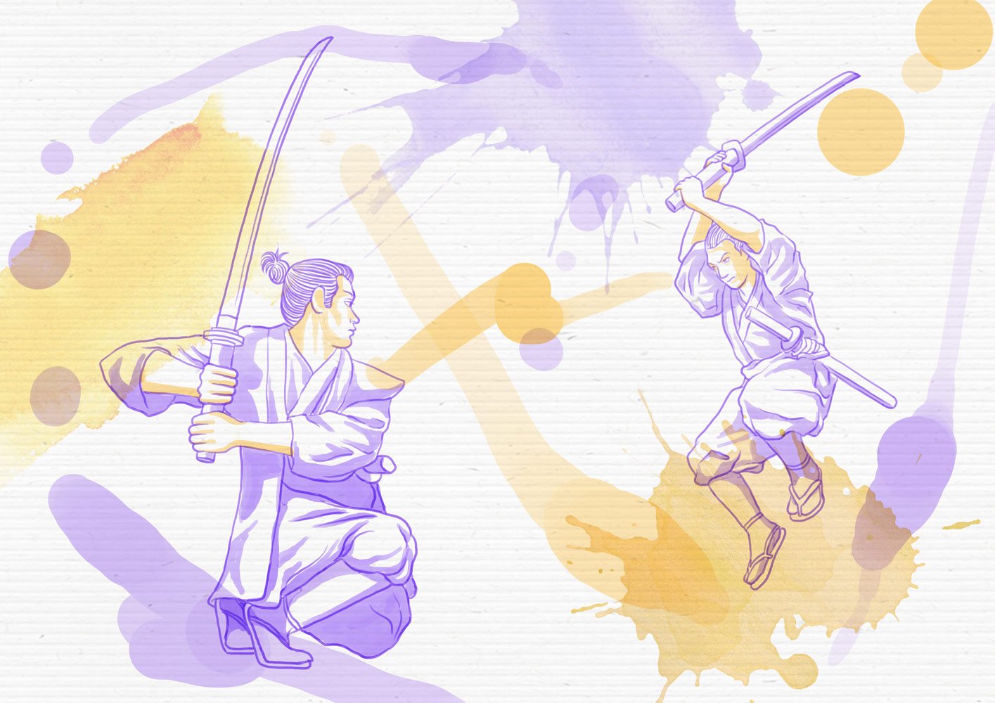 Ancient Samurai Swords Drawing Samurai Sword Blossoms Blind Art